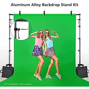 Backdrop Stand 8.5x10ft, ZBWW Photo Video Studio Adjustable Backdrop Stand for Parties, Wedding, Photography, Advertising Display with 12 pcs Balloons