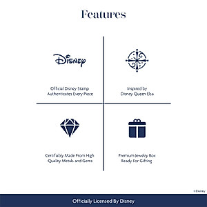 Jewelili Enchanted Disney Fine Jewelry Sterling Silver 1/10 Cttw Diamond and Swiss Blue Topaz Elsa Pendant