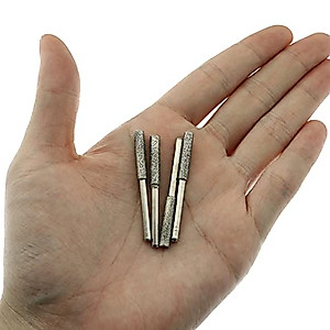 DZS ELEC Burr Grinding Stone File 12pcs 5/32inch (4mm) Electric Sure Sharp Replacement Sharpening Stone, Diamond Chainsaw Sharpener, Silver