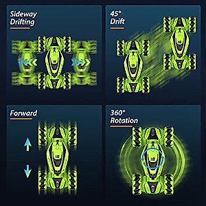 AONGAN Remote Control Car, 360°Drift Stunt Car, Gesture Control RC Car, Toy for Kids Age 6-15(Green)