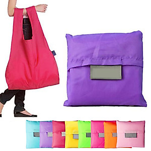 Grocery Tote Bags Cloth Reusable Foldable Recycle for Shopping Compact Handles Bulk Heavy Duty Strong Water Resistant Lightweight Pouch for Supermarket,Purple Clearence