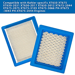 DemJamr 3 Pack XT650 Air Filter Replace for Kohler 1408322S 14 083 22-S 14 083 22-S1 Air Cleaner, Compatible with Specific Kohler XT650 XT675 XTX650 XTX675 Lawn Mower Engine