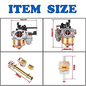 Carburetor w/Main Jet Kit Upgraded carb for Coleman BT200X CT200U Trail CT200U-EX CT200U-EXR Mini Bikes Go-Kart Baja Warrior MB165 MB200 196cc 200cc 212cc 6.5Hp Manual Choke Go kart Carb
