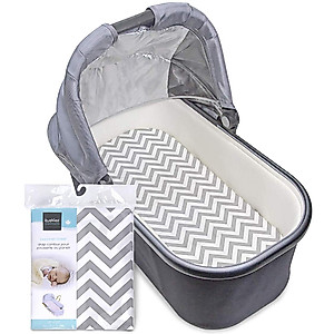 Kushies Baby Fitted Bassinet Sheet, Grey Chevron