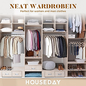 HOUSE DAY Velvet Hangers with Tie Bar 20 Pack Ivory, Clothes Hangers Non-Slip, Space Saving Felt Hangers for Pants, Coat, Suits, Shirt, Scarf, No Hanger Marks