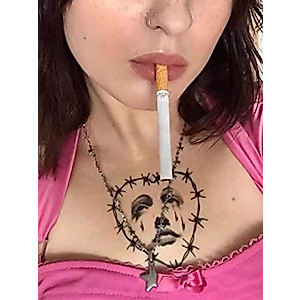 Tyadorw Y2k Necklace Gothic Star Necklace for Women Teen Cute Charm Pendant Retro Fairy Grunge Accessories Preppy Stuff (Star Necklace,No Metal)