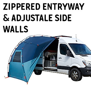 Kelty Backroads Shelter Universal Mounted Car Camping Shelter with Zippered Entry, Sturdy Frame, Protection from Elements, UV, Stuff Duffel Included