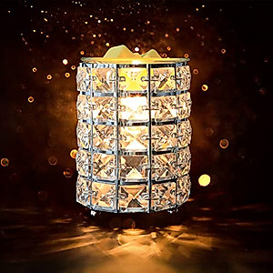 Wax Melt Warmer, Wax Warmer for Scented Wax Electric Wax Melter Candle Wax Warmer Gifts for Women, Wax Warmer for Wax Cubes Decor, Wrought Iron Crystal Wax Burner for Home