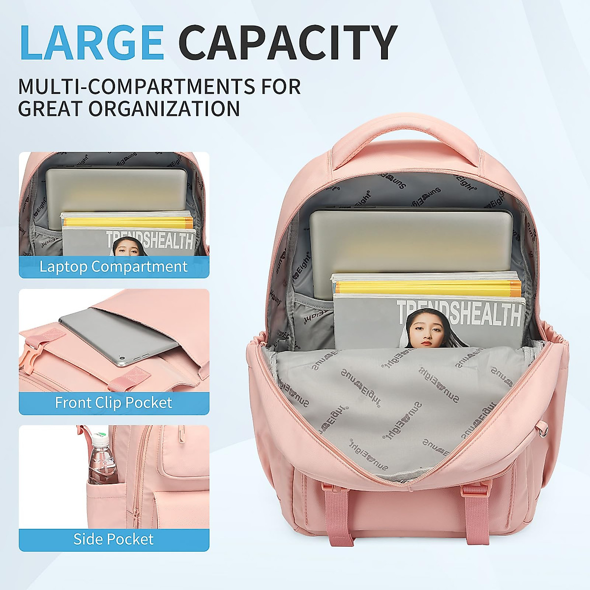 Backpack for Kids,Backpacks for School Light Backpack Suitable for Over 6 years old(Pink)