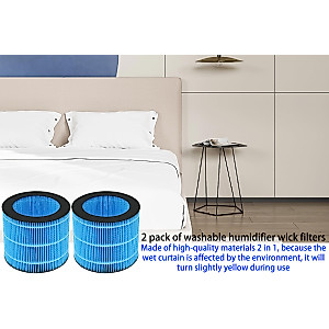 HOMFILBIT MIRO PRO Humidifier Wicking Filters for Afloia MIRO PRO, Kilo PRO Air Purifier Humidifier 2 in 1, 2 Pack