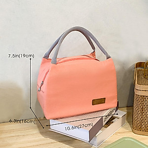 Mziart Lunch Bag for Women Men Reusable Lunch Bags Simple Lunch Tote Bag Modern Insulated Lunch Box Food Container Lunch Cooler Bag for Work Office Travel Picnic (Pink)