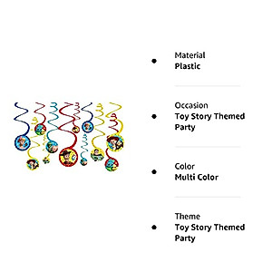 Toy Story 4 Hanging Swirl Decorations - Assorted Designs, 12 Pcs