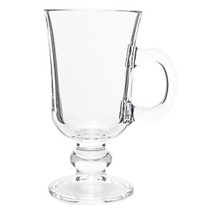 Red Co. Original Footed Clear Glass Irish Coffee Mug, Set of 6-7.75 Ounce