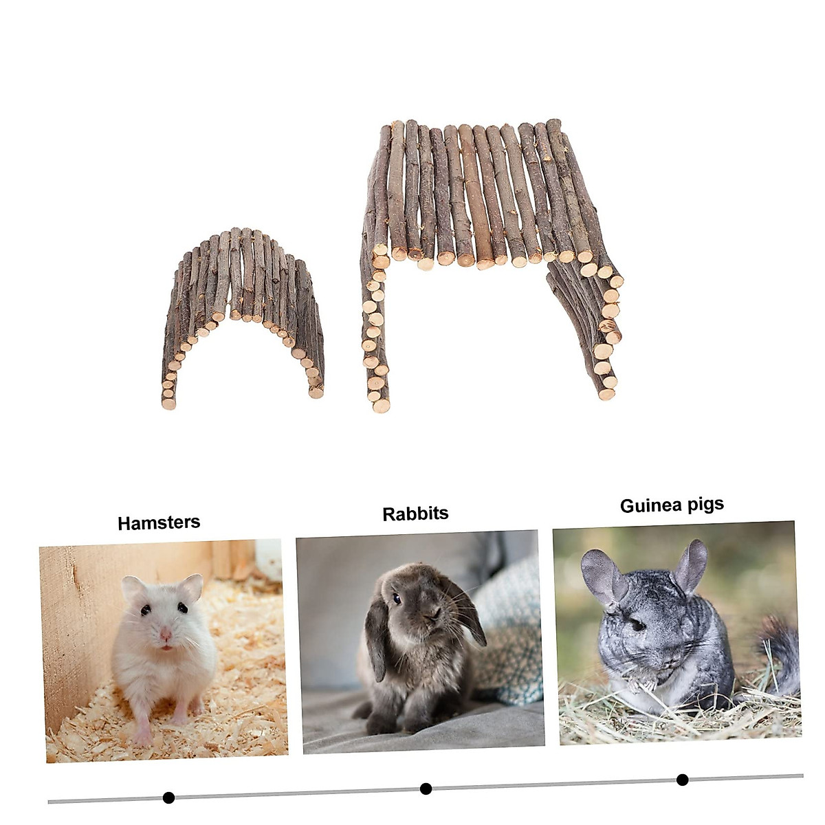 HEALEEP 2Pcs Hamster Arch Bridge Rat Playground Rat Toys Small Pets Training Tunnel Hamster Ladder Toy Hamster Platform House Rat Ladder Hamster Climbing Apple Wood Rope Ladder Rabbit