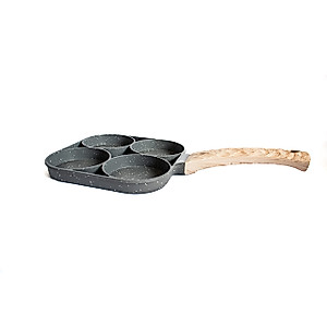 Jack and Leo Four Hole Egg Frying Pan- Non Stick, Easy to Clean Breakfast Pan