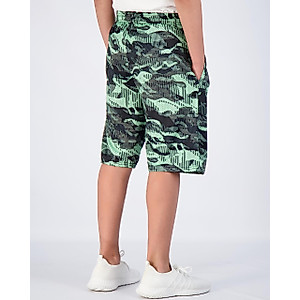 5 Pack Big Boys Youth Teen Printed Shorts Kids Dry Fit Sport Active Mesh Basketball Soccer Running Workout Tennis Gym 16-18