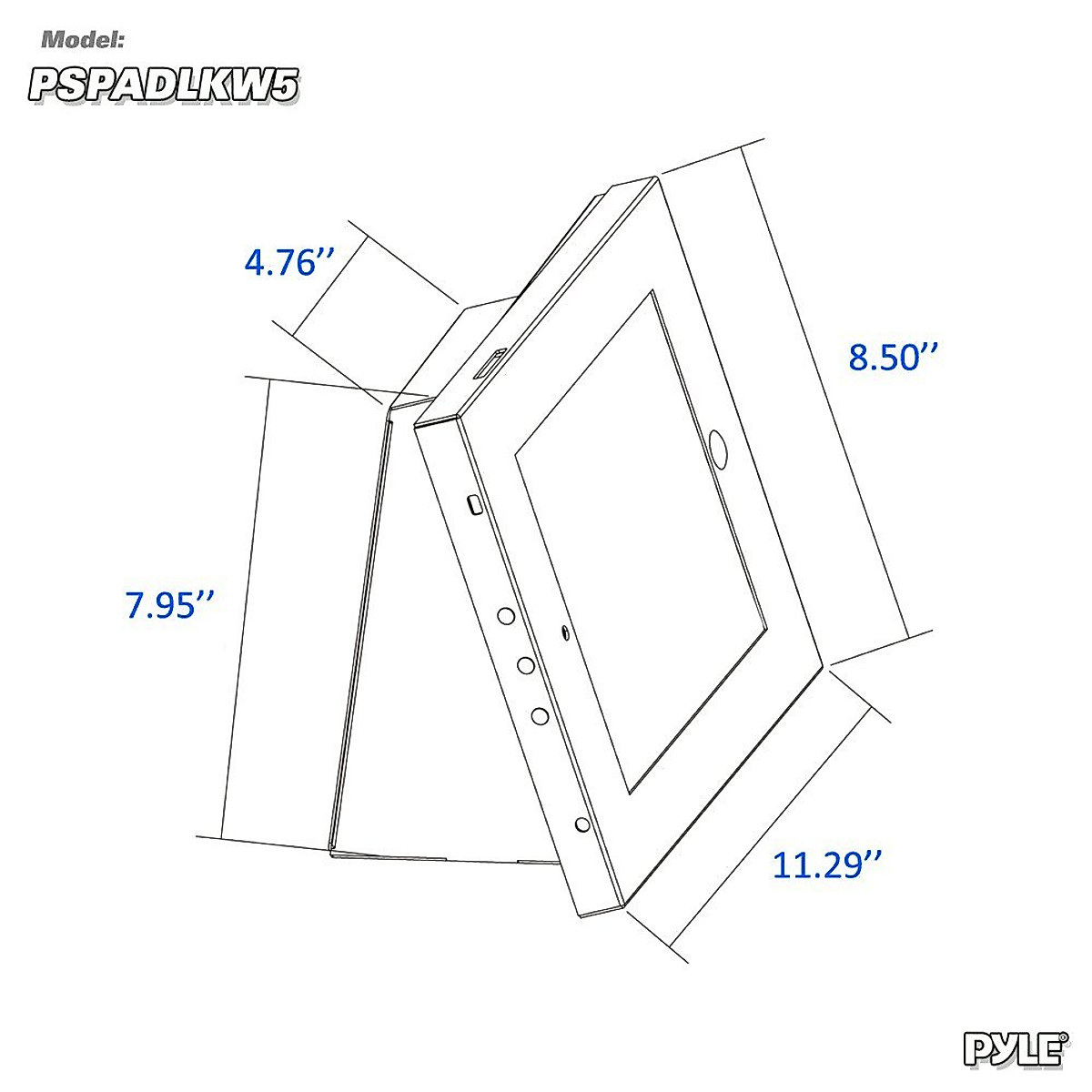 Pyle Anti-Theft Tablet Security Case Holder - Metal Heavy Duty Multi Mount Tablet Kiosk, Mounts on Wall, Table, Desk w/ Landscape/Portrait Mounting, Designed for iPad 2, 3, 4, Air Tablets - PSPADLKW5