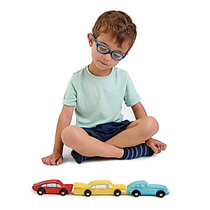 Tender Leaf Toys - Retro Cars - Three Vintage Solid Wood Super Car Set Made with Premium Quality Materials - Encourages Imaginative Roleplay and Develops Fine Motor Skills for Children 3+
