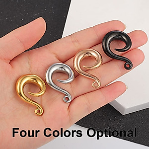 LADEMAYH 3 Pairs DIY Ear Taper Hooks Dangle Gauges for Women Mens, Stainless Steel Ear Pierced Expander Gauge Silver 04mm=6g