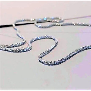 Verona Jewelers Sterling Silver Diamond Cut 2MM Sparkle Chain Necklace Criss cross Necklace- Shiny Necklace Sparkling Chain Sterling Silver Necklace (18)