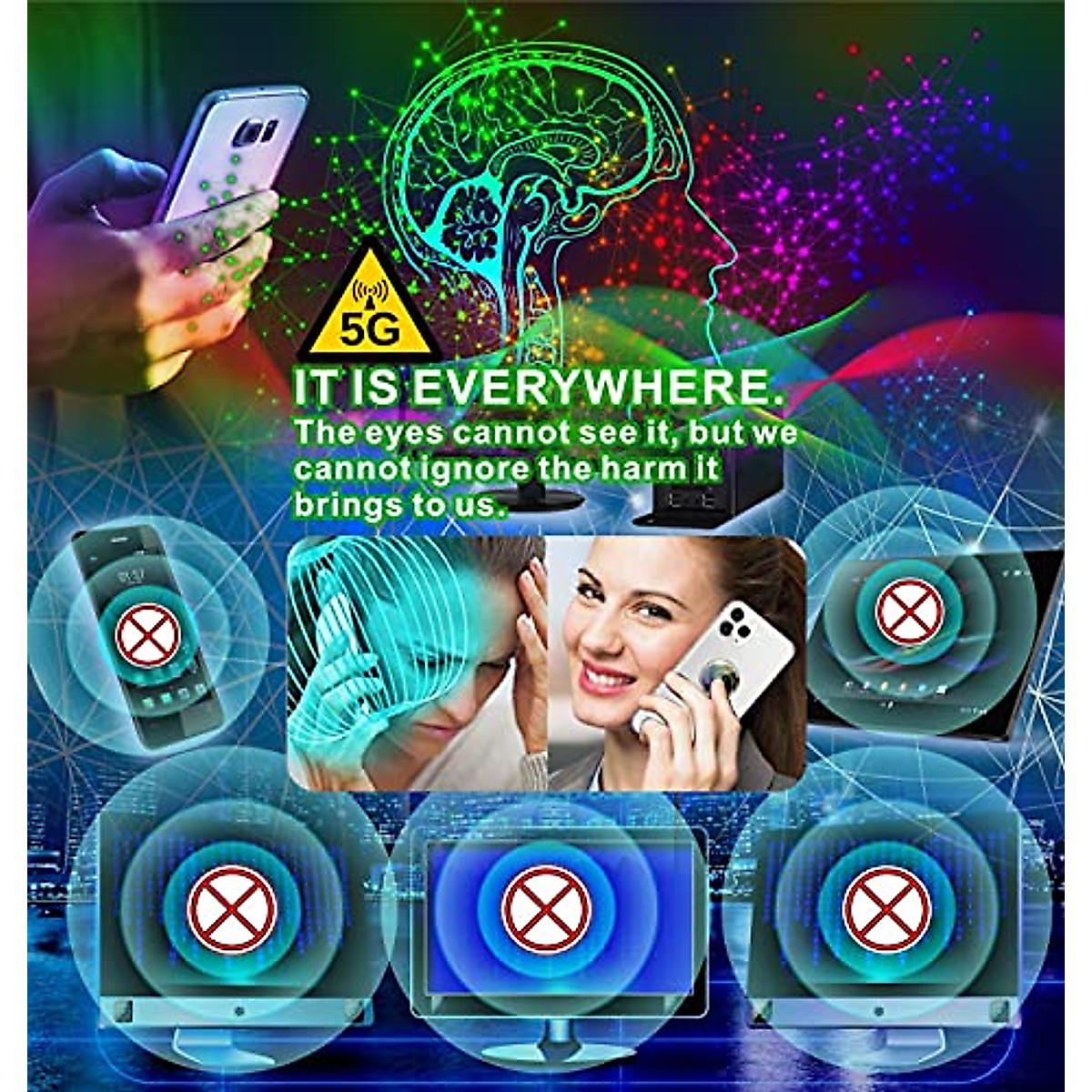 Crystal Diamond Flashing Sticker 6 pcs for Mobile Phones 2021 Latest Model–Anti-R Multi-Layer Protection Cell Phone Stickers, for Smart Phone, Laptops, Tablets, Pad, All Devices