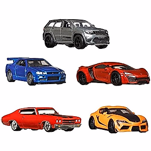 Hot Wheels Premium Cars Fast & Furious Premium Bundle, Gift for Fans & Collectors (HJC15)