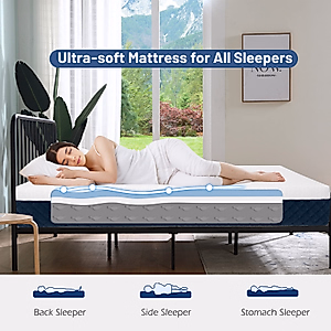 Giantex 10-Inch Full Size Mattress, Hybrid Mattress w/Gel Infused Memory Foam & Bamboo Charcoal Foam, Medium Plush Mattress w/Breathable Jacquard Fiber Cover, CertiPUR-US, Mattress in a Box