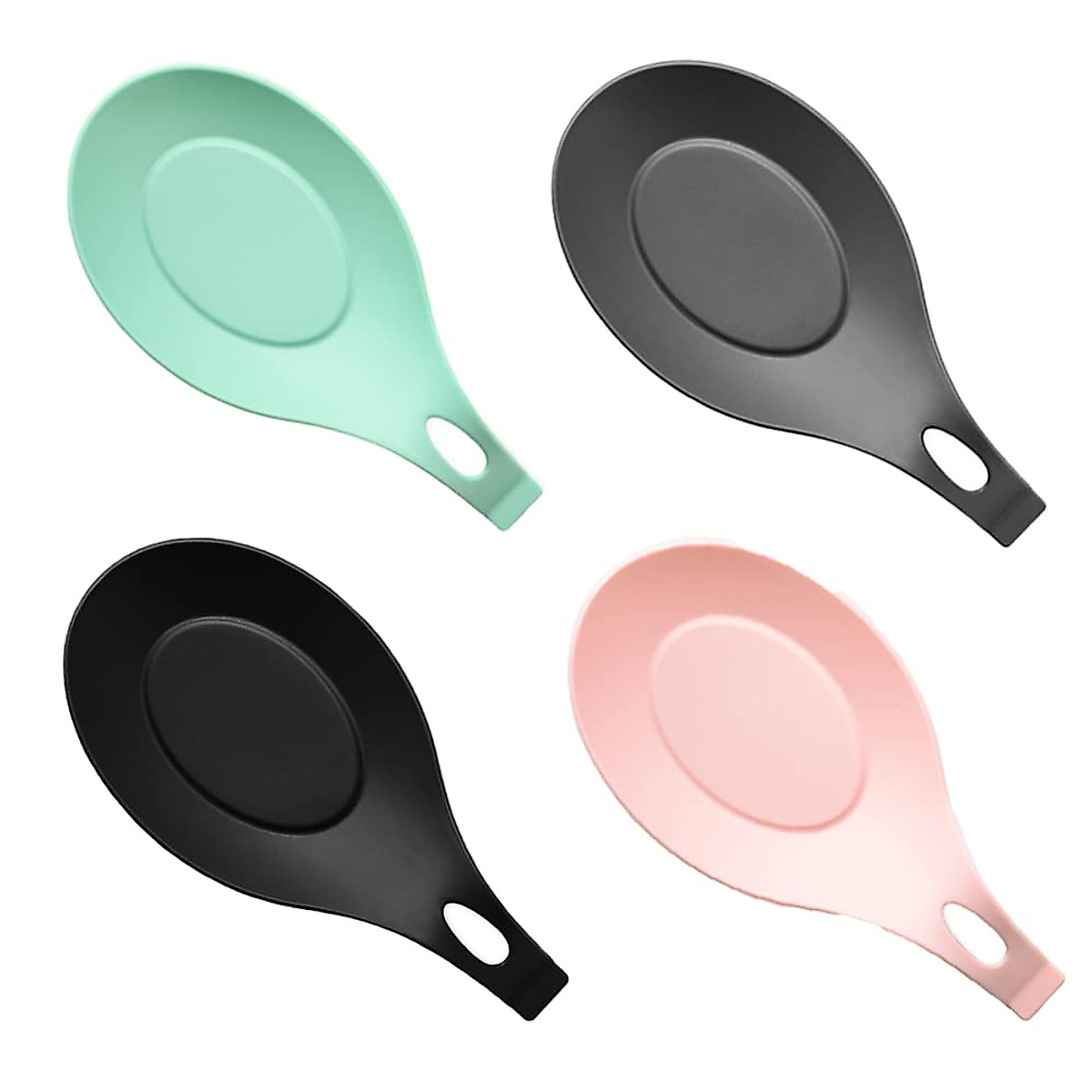 Silicone Spoon Rest Heat Resistant Teabag Tidy Holder Food Grade Cooking Utensil Dish for Cooking Ladle Gray (Gray)
