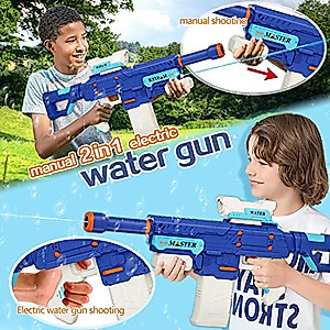 Electric Water Gun Automatic Water Squirt Guns, Super Water Powerful Water Soaker Water Blasters Guns with 500cc High Capacity Summer Water Toys for Kids Adults