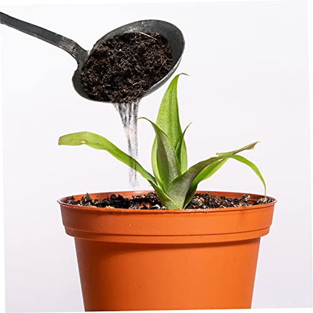 TEHAUX 4pcs Forged Iron Spoon Mini Scoop Metal Spoon Yard Scoops Mini Garden Shovel Vegetable Planting Tools Soil Excavator Spoon Multi-functional Spoon Dark Grey Hand Tools Forging