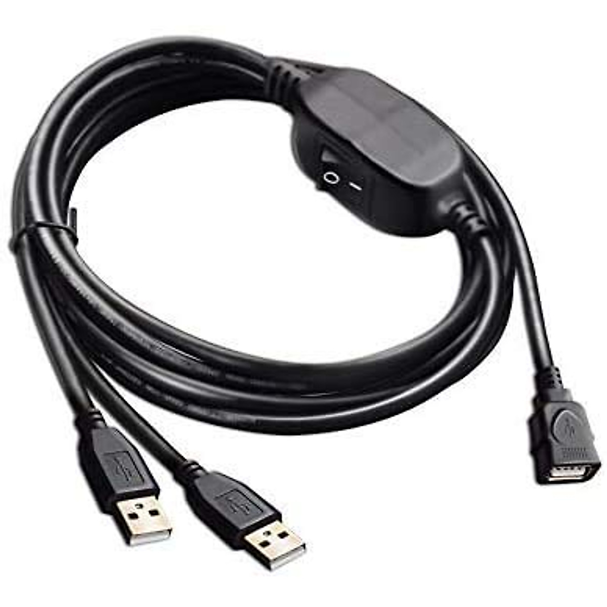 Vrllinking USB Splitter Cable,Printer Sharing Switch Cable, USB Splitter 2 Male 1 Female for Printer, Scanner, Speaker, Keyboard, Mouse Etc, with Printer Cable (5ft/1.5m)