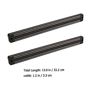 Housoutil Magnetic Tool 2pcs Kitchen Magnetic Knife Block Holders Racks Stainless Steel Magnetic Stands Multifunctional Storage Knife Holders Magnetic Tools
