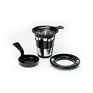 Java Concepts Pour Over Filter and 2 Double-Wall Glass, Black with 2 Mugs