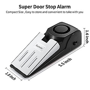 Door Stop Alarm with 120DB Floor Mounted Rubber Alarm Suitable for Travel, Hotels, Home appliances (Black)