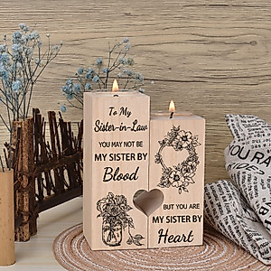 Huixi Sister in Law Gifts, Candlestick - Gifts for Sister in Law, Best Sister in Law Birthday Gifts, Sister-in-Law Christmas Mother's Day Wedding Gifts (Sister in Law)