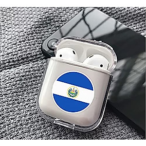 Country El Salvador Clear Silicone case Compatible with Apple AirPods 1 2 Pro AirPod Gel Clear TPU Protective Cover Skin SN1 (AirPods 1/2)