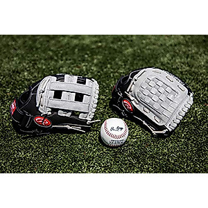 Rawlings | SURE CATCH T-Ball & Youth Baseball Glove | Right Hand Throw | 10.5" | Black/Grey