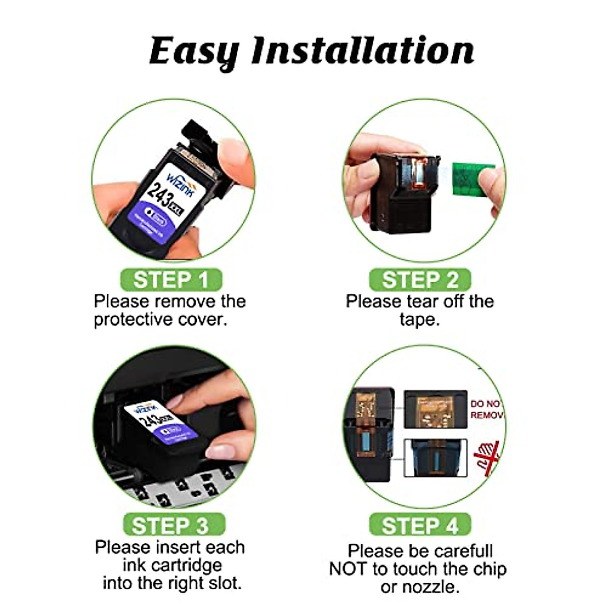 WIZINK 243 Black Ink XXL for Canon Printer Ink 243 PG 243XL 243 XXL cartidges pg-243 for Cannon mg2522 mx490 ts3322 tr4500 tr4520, mx492, mg2520, mg2922, ts302 and ts202