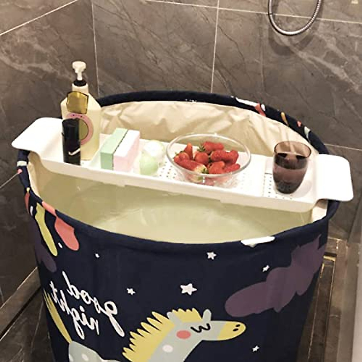 Expandable Bathtub Caddy Tray, Multifunction Bath Organizer Rack Holder for Candle Towel Book Phone Storage(White)