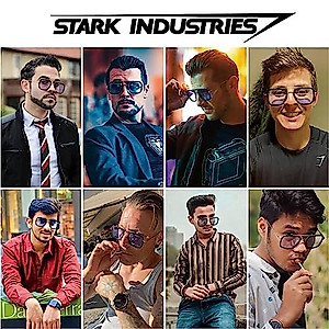 SHEEN KELLY Trendy Square Pilot Sunglasses Men Women Vintage Rectangular Metal Frame Shades Eye Glasses