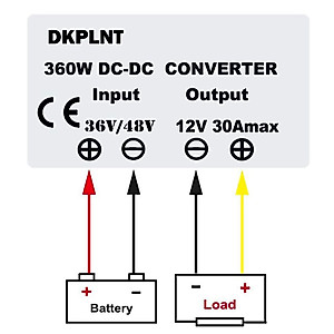 dkplnt 360W 30A 48V 36V to 12V Converter Golf Cart Voltage Reducer Regulator Waterproof