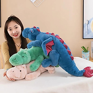 IFX24 Dragon Stuffed Animal, Blue Green Pink White Dragon Plush for Kids, Small Medium and Large Size Plush Dragon Available