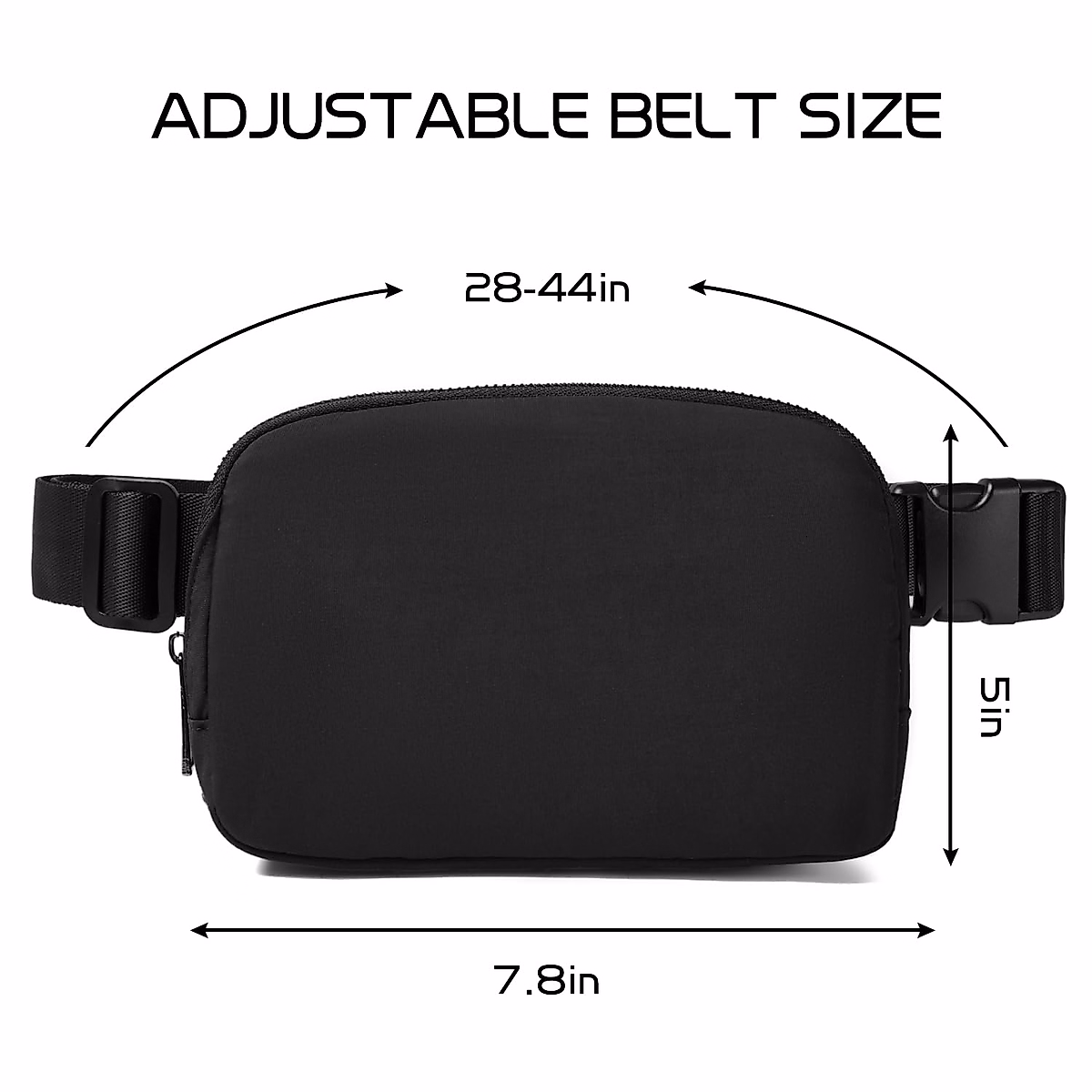 Belt Bag for Women Fanny Pack Crossbody Bags for Women Fashion Waist Packs with Adjustable Strap Gifts for Teenage Girls Women Men (Black)