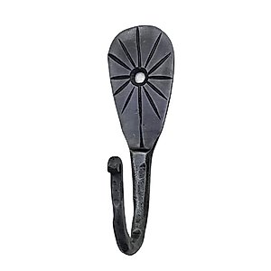 Hand Forged Metal Hook Wrought Iron Wall Coat Hook Blacksmith Metal Wall Hooks Rack Handmade Rustic Wall Hook Home Classic Look Black Antique Finish Wall Hooks by Living Ideas
