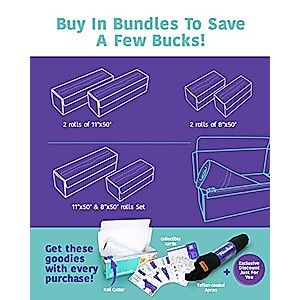 HAULMATE Vacuum Seal Bags (Set of 2) - 8"x50" Food Saver Vacuum Sealer Bags Rolls with Roll Cutter, Maximum Airtight Sealer Suction, 7-Layer Pierce-Resistant Material, Clamp Vacuum Sealer Compatible