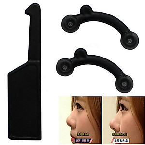 VANANA 3 Sizes Invisible Nose Lifter, Soft Silicone Nose Sharper Straightening Nose Up Corrector Tool, Comfortable Easy Install Removable (Black)