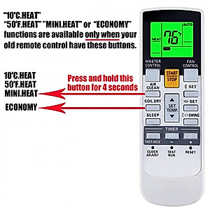 Replacement for Fujitsu Air Conditioner Remote Control for Model ASU7RLF1 ARU7RLF ASU9RLF1 ASU12RLF1 ASU9RL2 ASU12RL2 ASU9RLS ASU12RLS2 ASU9RLS2 AUU7RLF(Display in Fahrenheit)