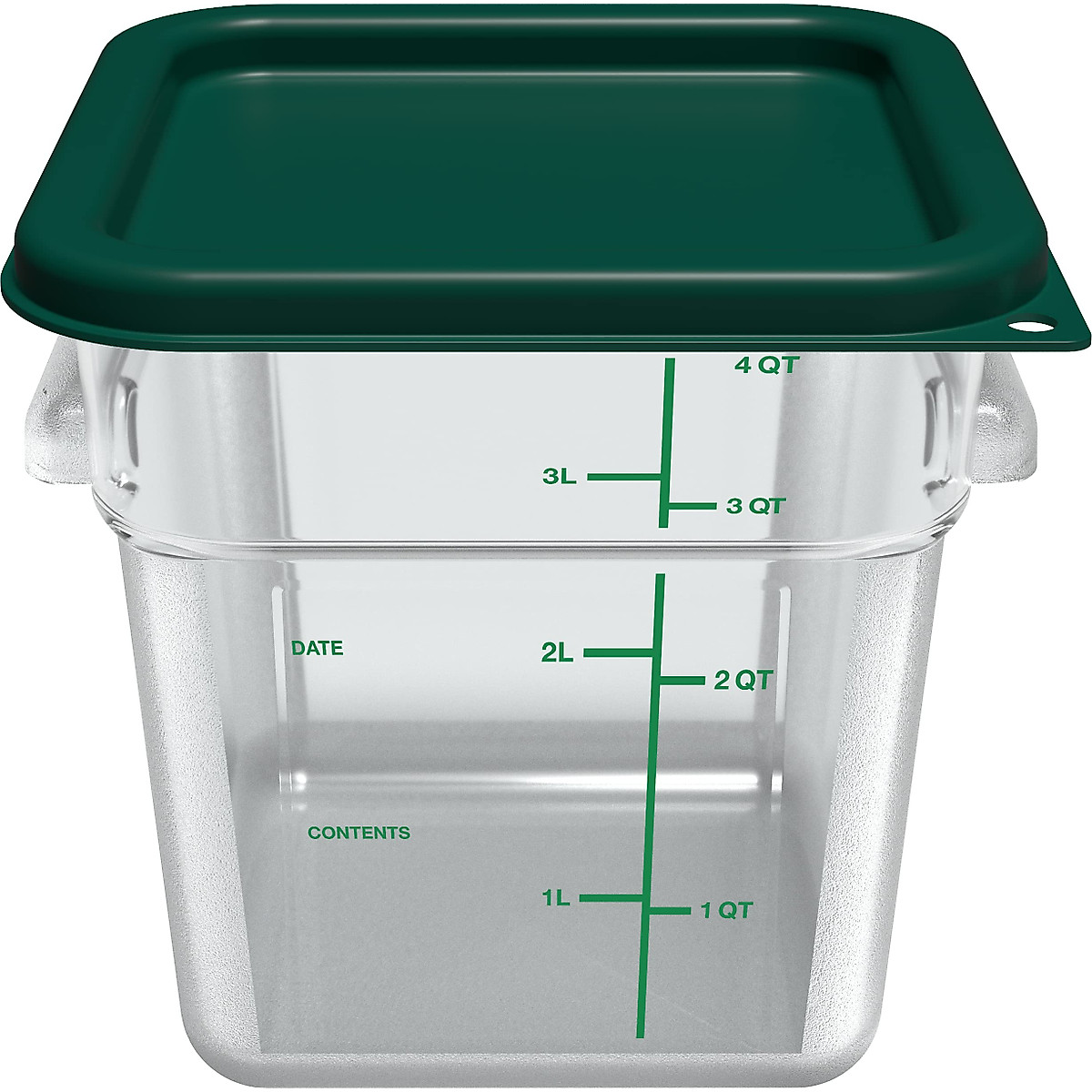 Carlisle FoodService Products Squares Square Food Storage Container Lid with Stackable Design for Catering, Buffets, Restaurants, Proprietary Blend, 2 To 4 Quarts, Forest Green