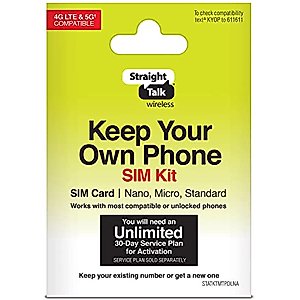 Keep Your Own Phone CDMA SIM Card Kit (KYOP) for Straight Talk, Verizon Compatible