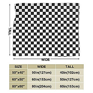JASMODER Fall Throw Blanket Black White Race Checkered Flag Soft Microfiber Lightweight Cozy Warm Blankets & Throws for Couch Bedroom Living Room